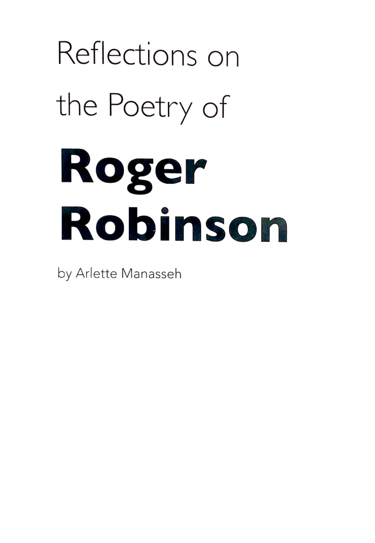 Reflections on the Poetry of Roger Robinson - Arlette Manasseh - Stills