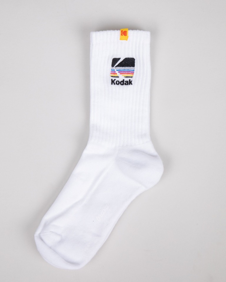 Kodak Ribbed Socks (White) - Stills